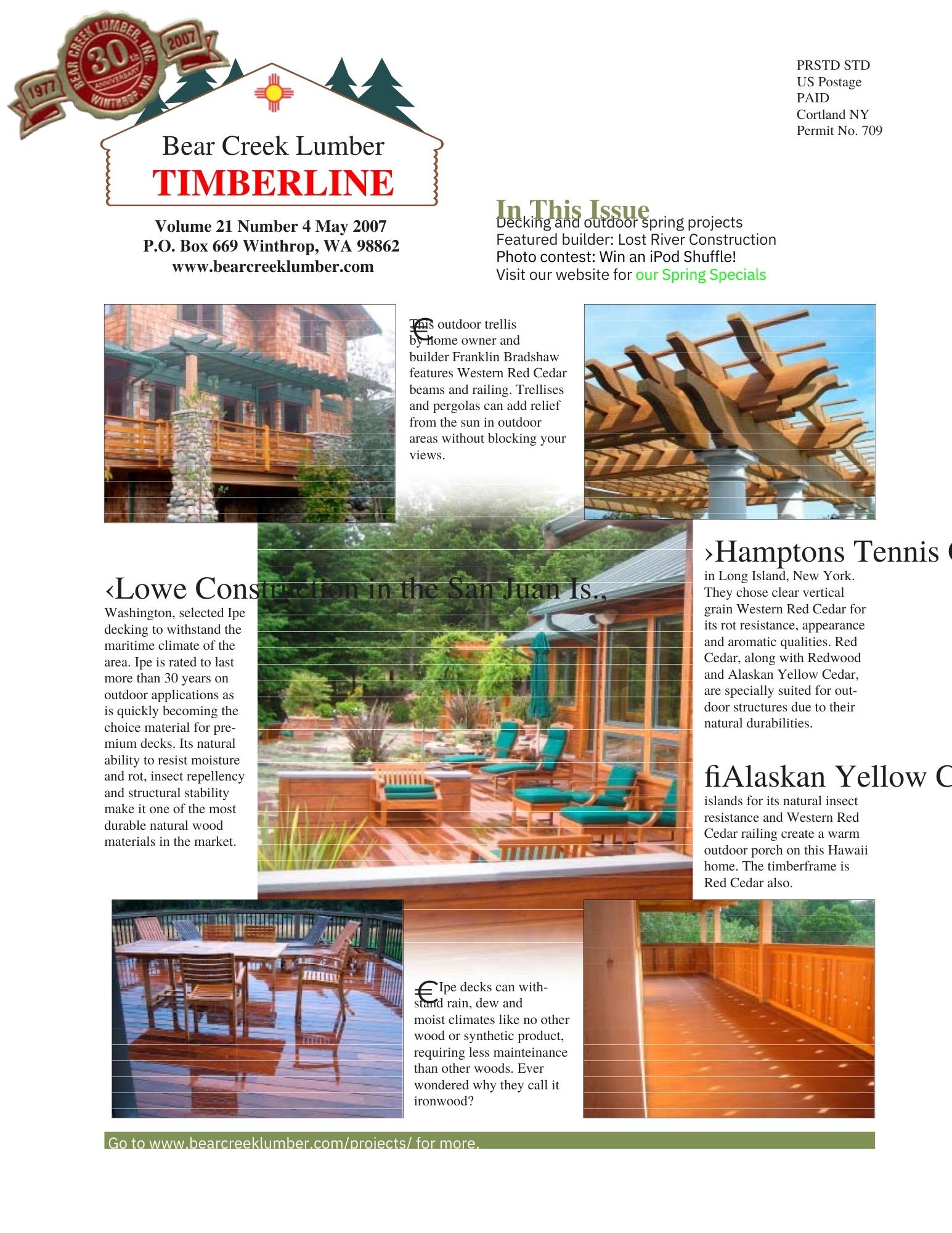 Timberline Newsletter May 2007 - Bear Creek Lumber