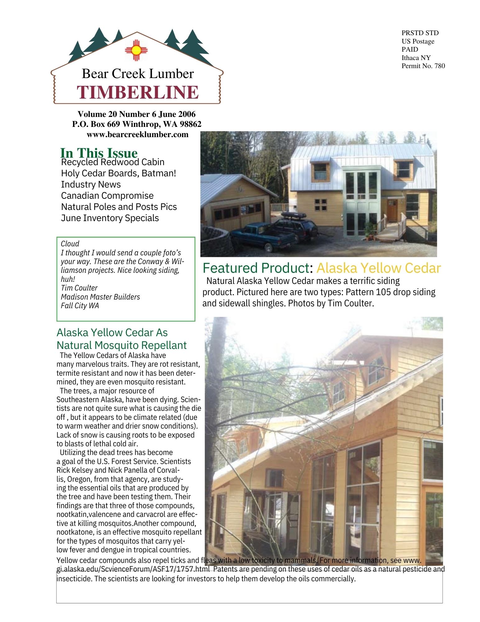 Timberline Newsletter June 2006 - Bear Creek Lumber