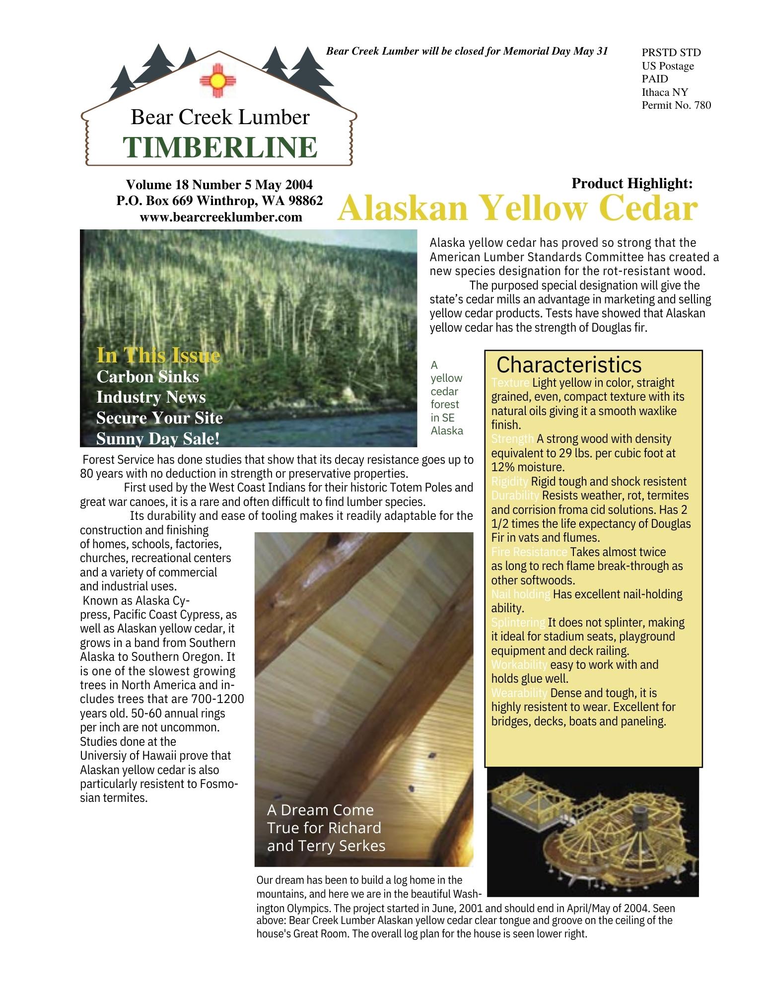 Timberline Newsletter May 2004 - Bear Creek Lumber