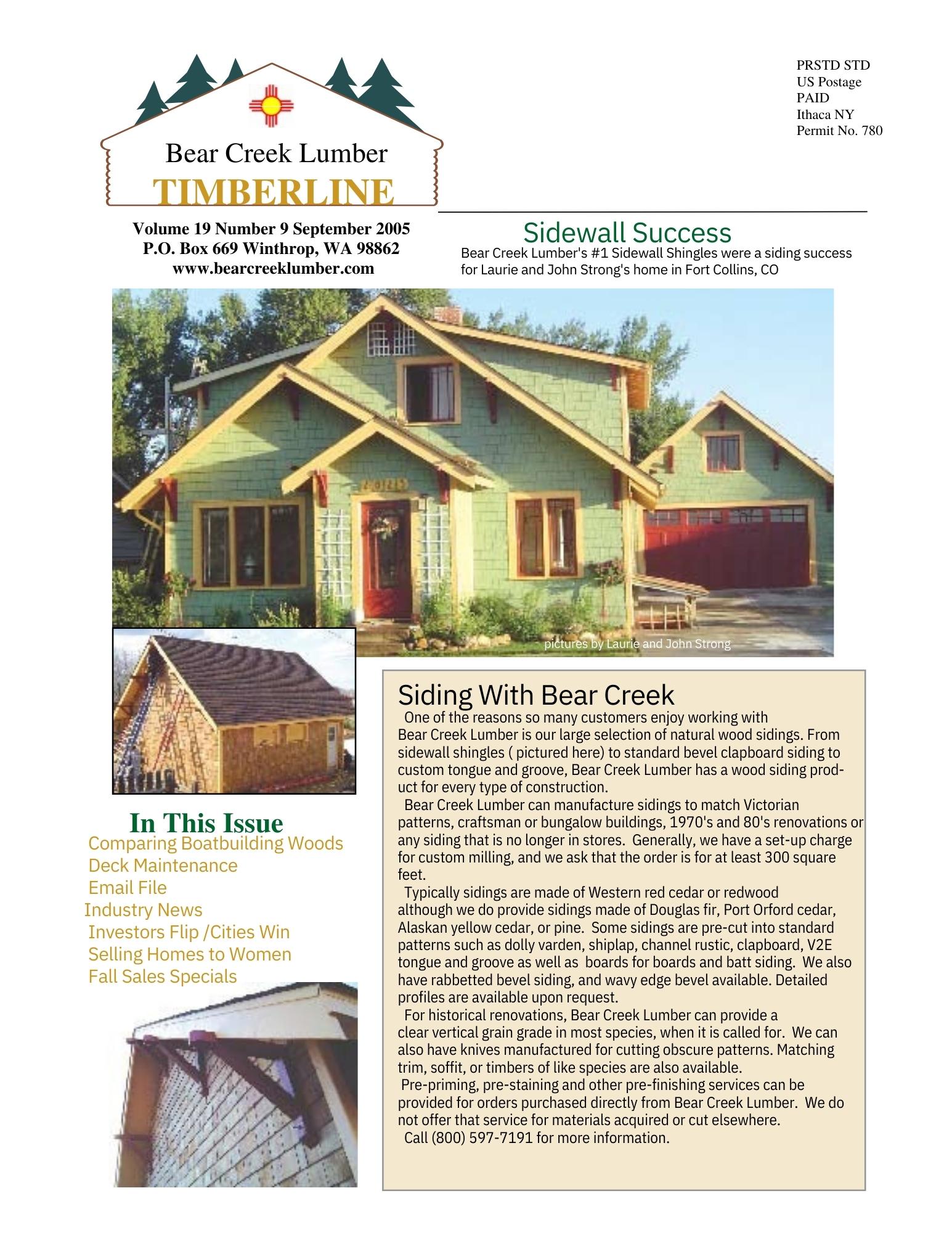 Timberline Newsletter September 2005 - Bear Creek Lumber